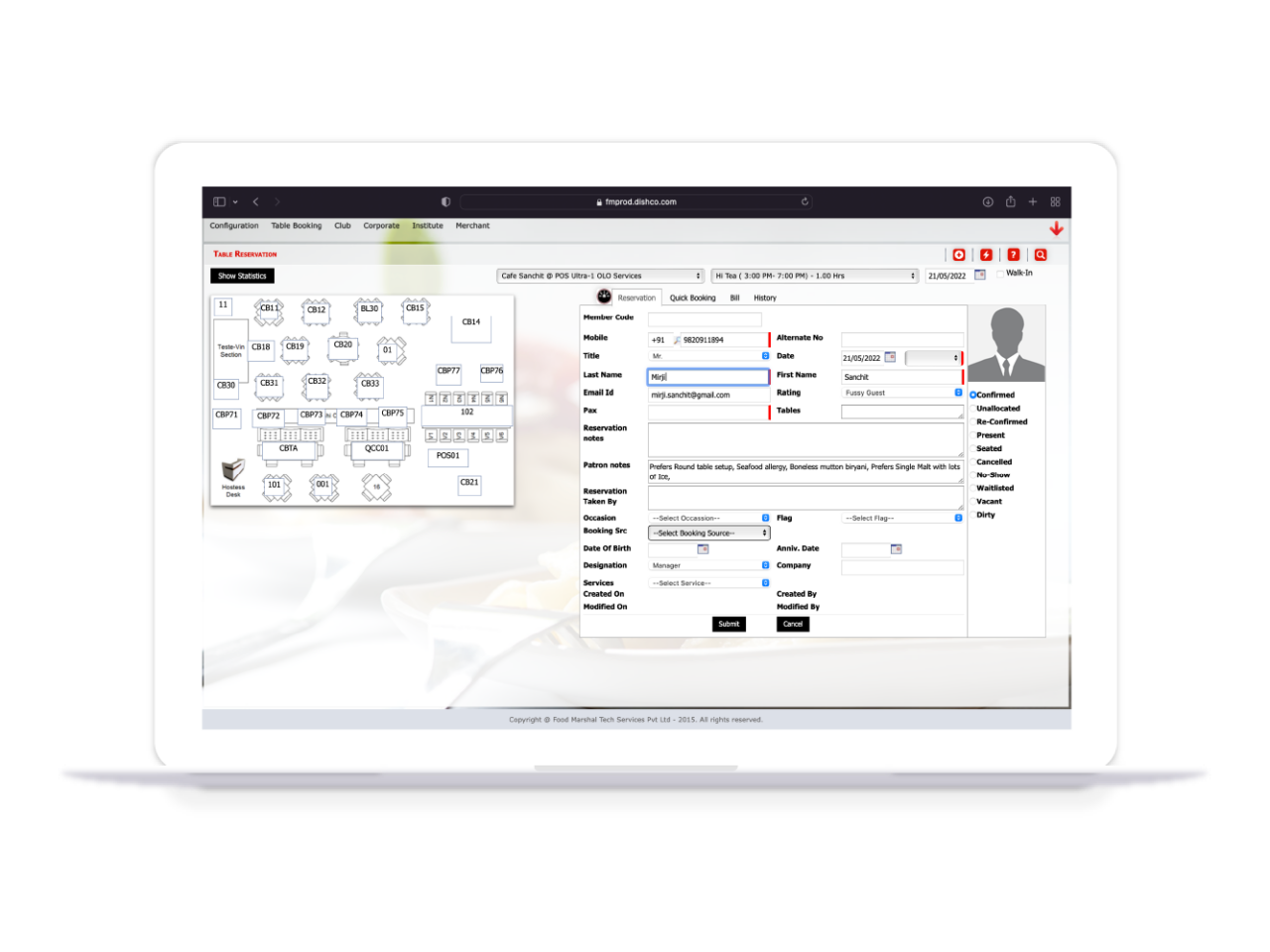 Restaurant Table Reservation Software System | IDS Next - Hotel ...